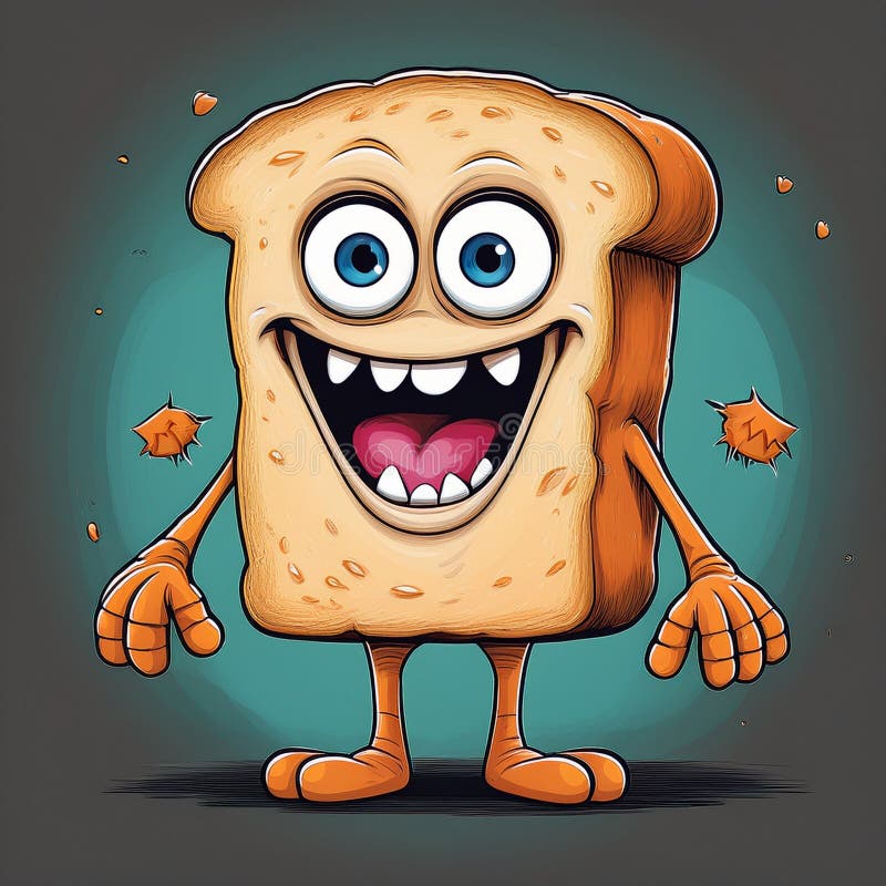 Happy toast stock illustration. Illustration of monster - 376797728