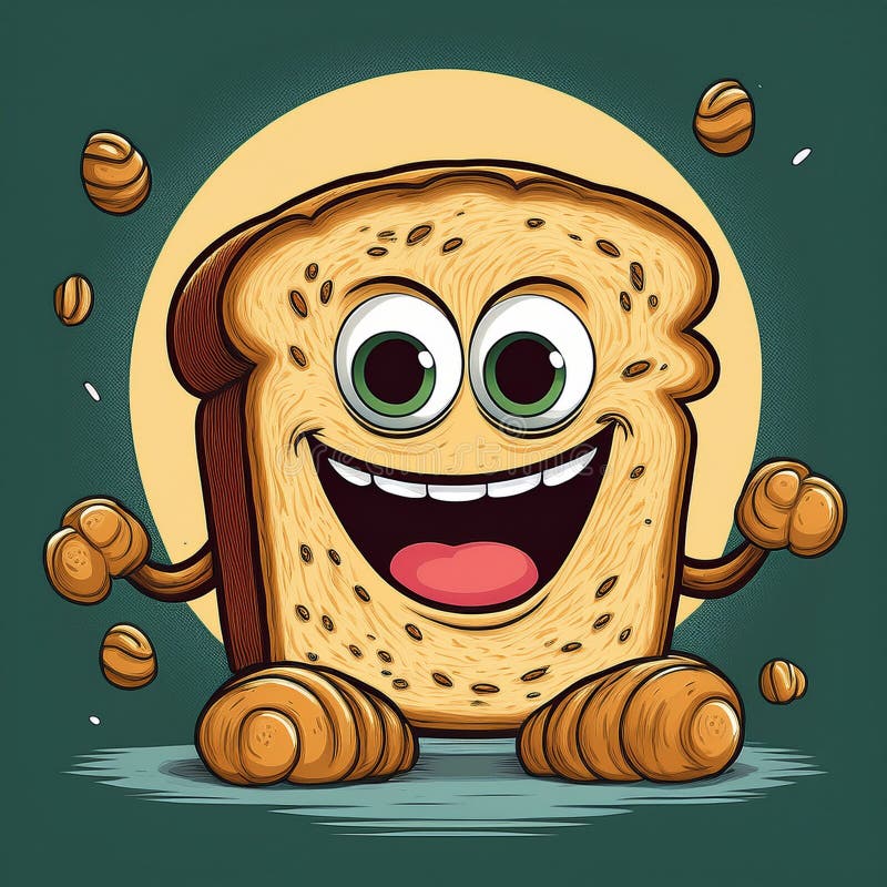 Happy toast stock illustration. Illustration of whimsical - 376797739