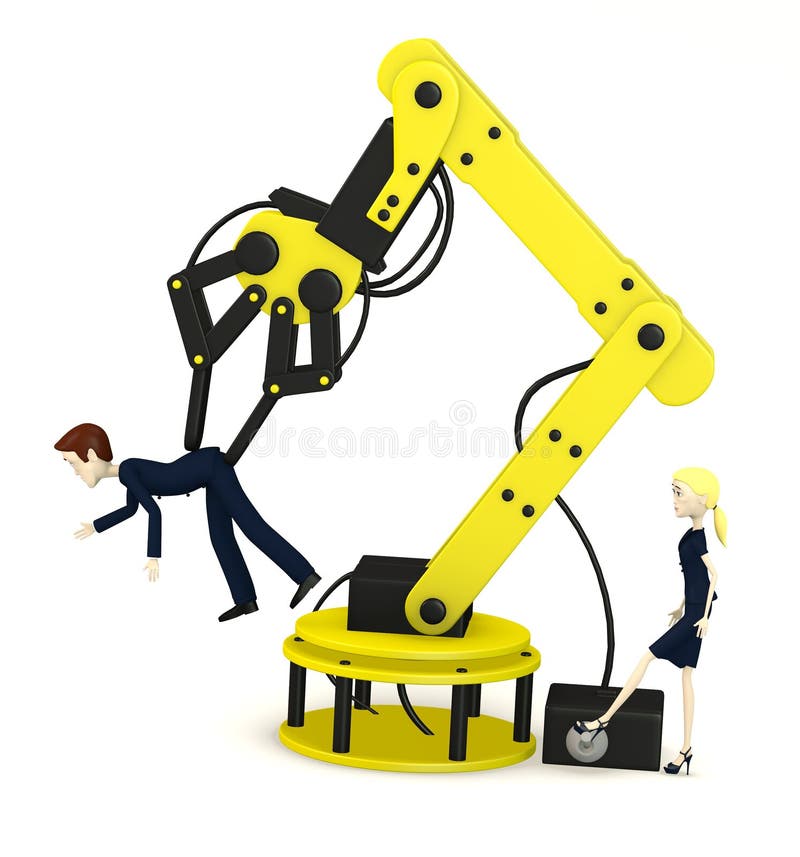 Cartoon Character Controling Another Stock Illustration - Illustration ...