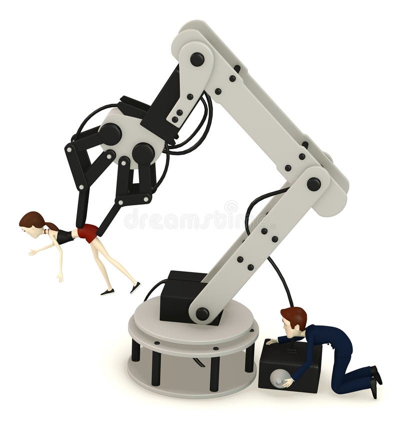 Cartoon Character Controling Another Stock Illustration - Illustration ...