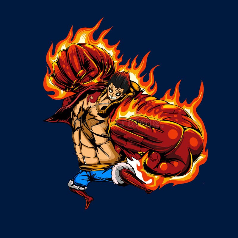 Cartoon Character with Cool Fire Effect Combination Stock Vector ...