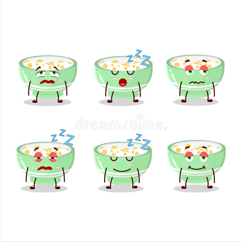 Cartoon Character of Cornflakes with Sleepy Expression Stock Vector ...