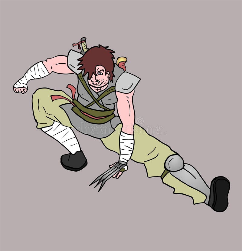 Cartoon character stock vector. Illustration of attack - 77062395