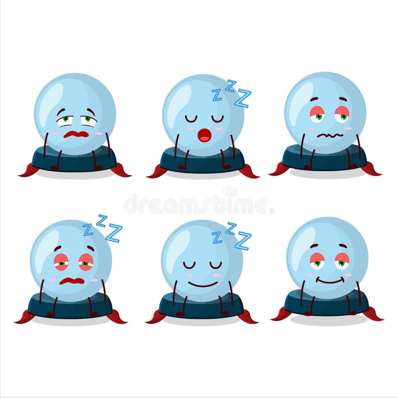 Cartoon Character of Crystal Ball with Sleepy Expression Stock Vector ...