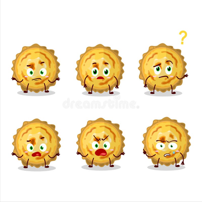 Cartoon Character of Custard Tart with What Expression Stock Vector ...
