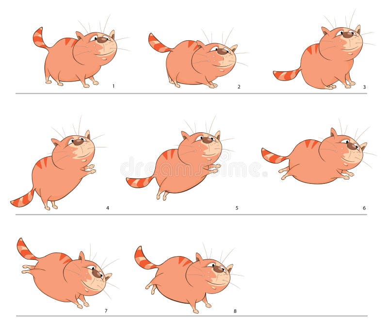 Cartoon Character Cute Cat for a Computer Game Stock Vector ...