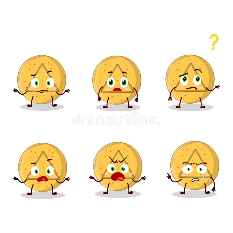 Cartoon Character of Dalgona Candy Triangle with What Expression Stock ...
