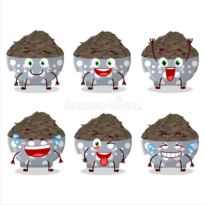 Cartoon Character of Dark Wild Rice with Smile Expression Stock Vector ...