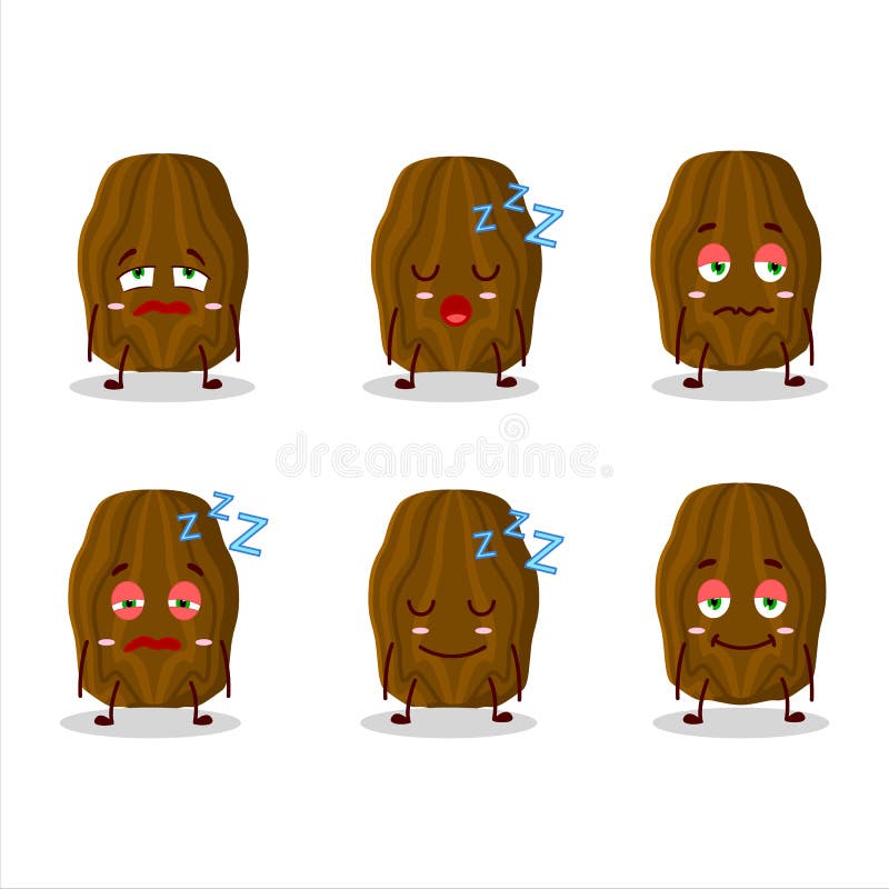 Cartoon Character of Date Fruit with Sleepy Expression Stock Vector ...