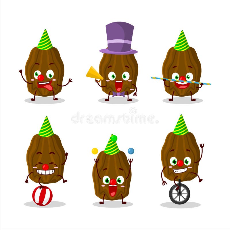 Cartoon Character of Date Fruit with Various Circus Shows Stock Vector ...