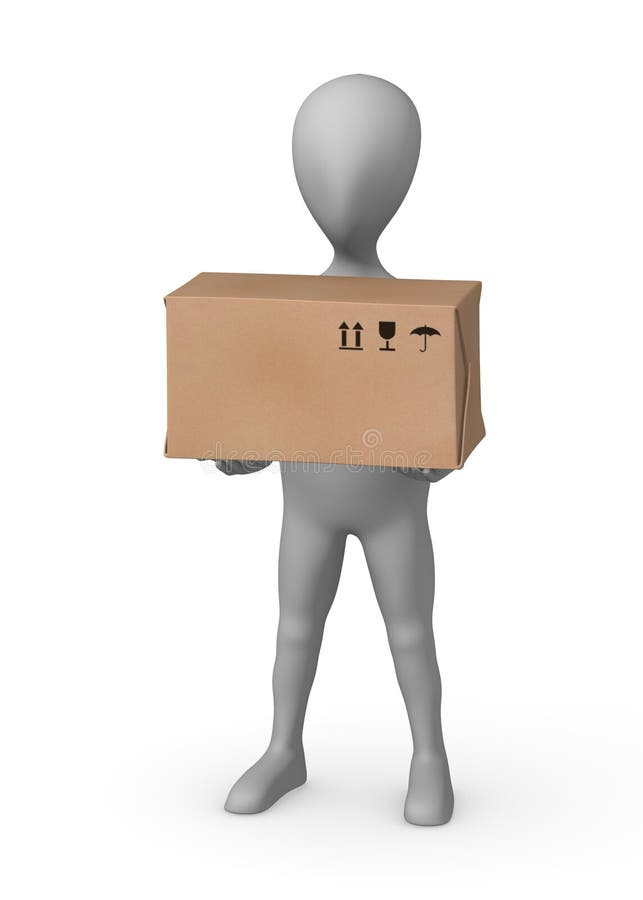 Cartoon Character Delivering Package Stock Illustration - Illustration ...