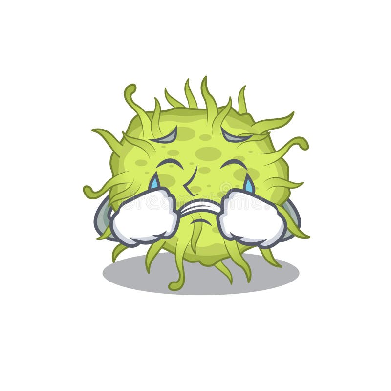 Cartoon Character Design of Bacteria Coccus with a Crying Face Stock ...