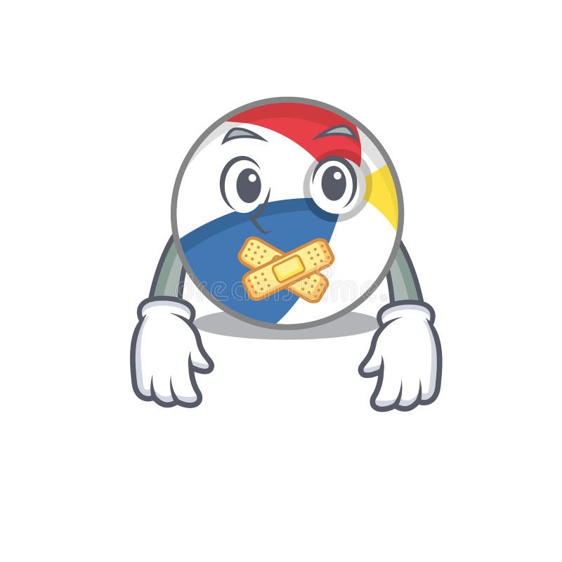 Cartoon Character Design Beach Ball Making a Silent Gesture Stock ...