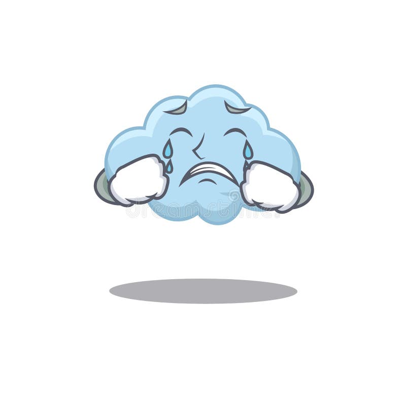 Cartoon Character Design of Blue Cloud with a Crying Face Stock Vector ...