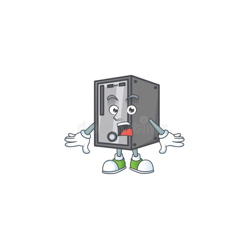 Cartoon Character Design of CPU with a Surprised Gesture Stock Vector ...