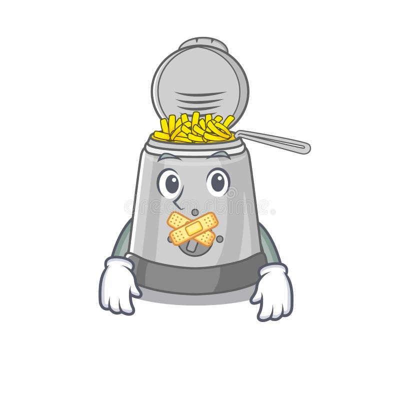 Cartoon Character Design Deep Fryer Making a Silent Gesture Stock ...