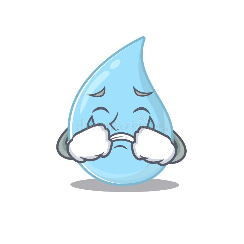 Cartoon Character Design of Raindrop with a Crying Face Stock Vector ...