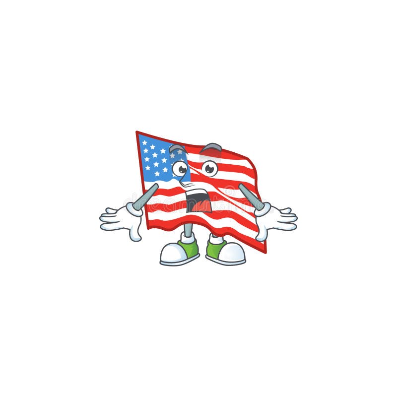 Cartoon Character Design of USA Flag with a Surprised Gesture Stock ...