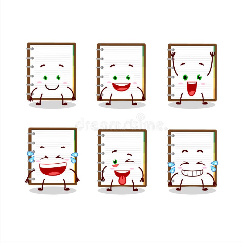 Diary Notes Cartoon Character with Nope Expression Stock Vector ...