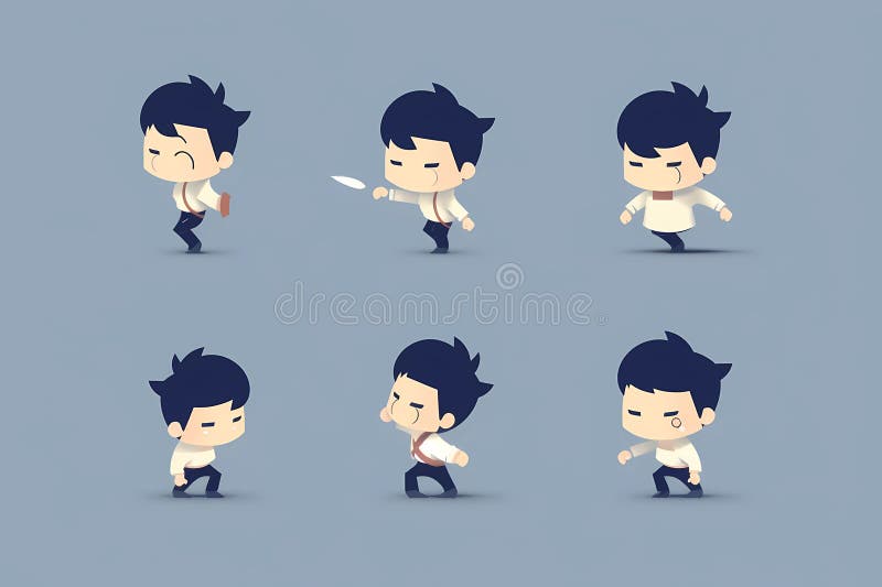 A Cartoon Character with Different Expressions and the Words the Word ...