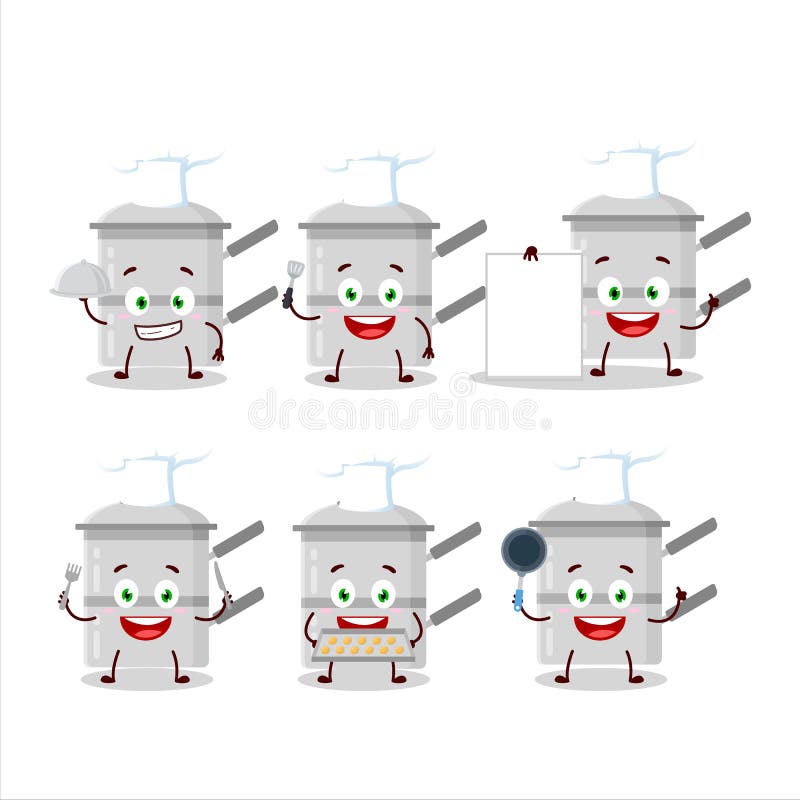 Double Boiler Cartoon Character Bring the Flags of Various Countries ...