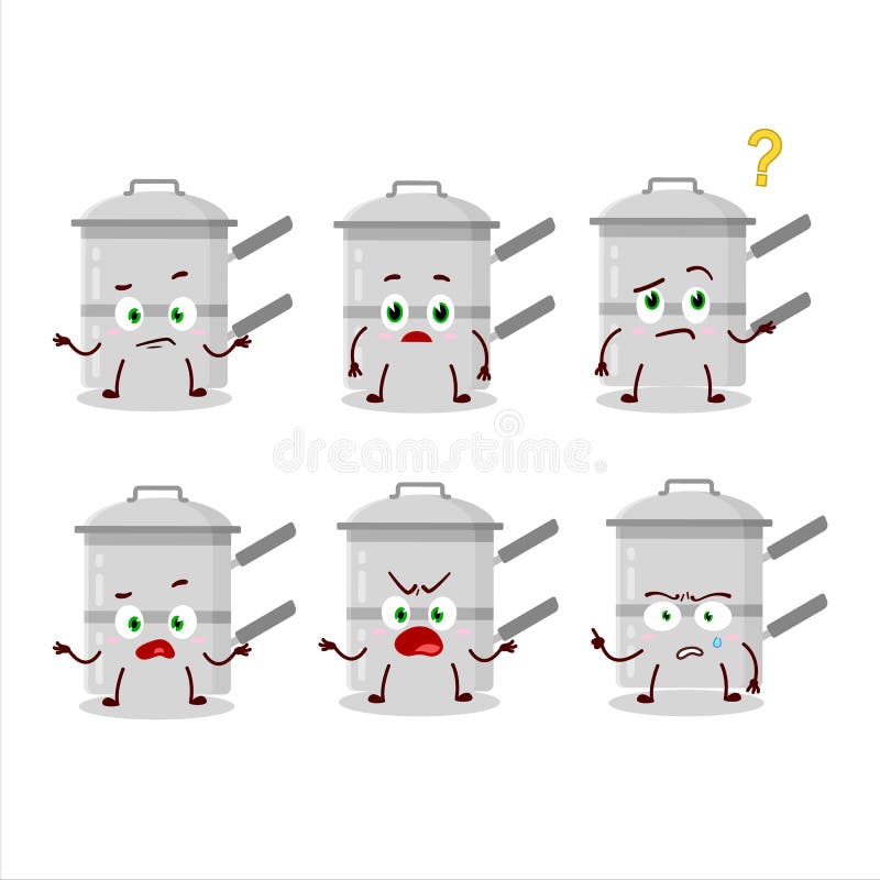 Cartoon Character of Double Boiler with What Expression Stock Vector ...
