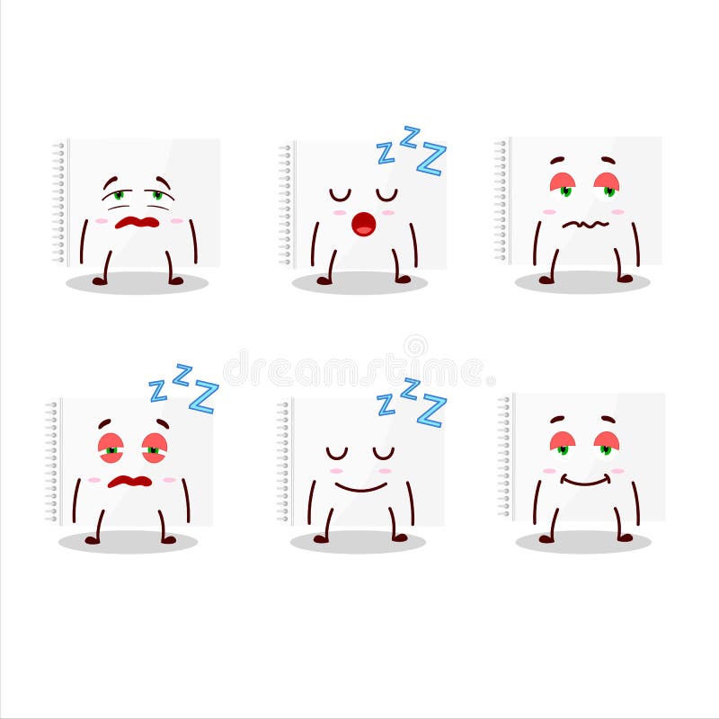 Cartoon Character of Drawing Book with Sleepy Expression Stock Vector ...