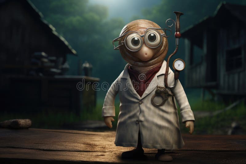 A Cartoon Character Dressed in a Lab Coat, AI Stock Illustration ...
