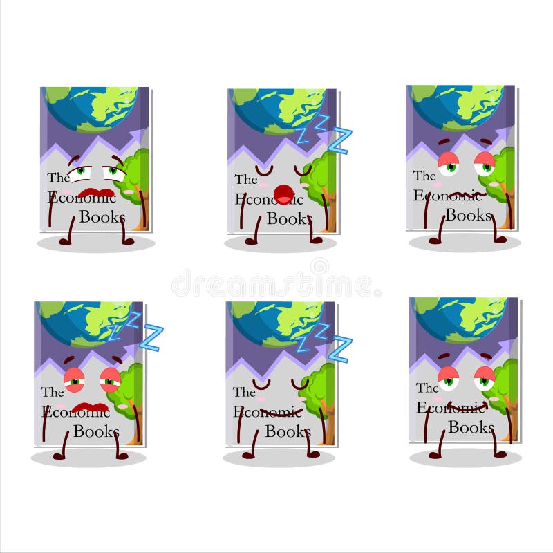 Cartoon Character of Economic Books with Sleepy Expression Stock Vector ...