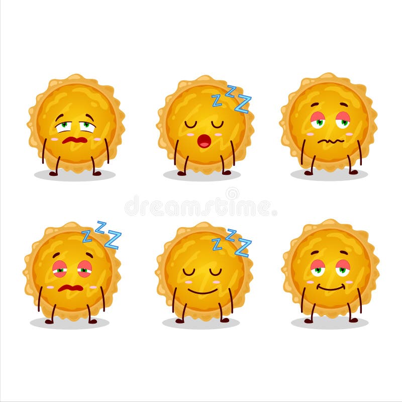 Cartoon Character of Egg Tart with Sleepy Expression Stock Vector ...