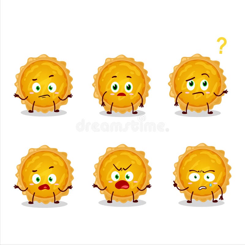Cartoon Character of Egg Tart with What Expression Stock Vector ...