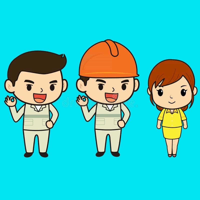 Cartoon Character of Engineer and Officer Stock Vector - Illustration ...