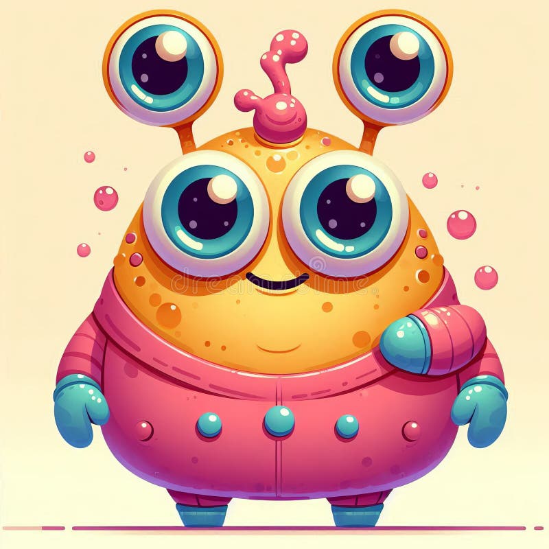Cartoon Character Exaggerated Features Simplified Forms Propert Stock ...