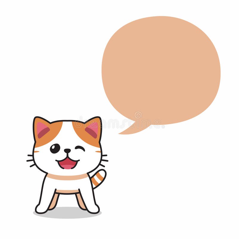 Cartoon Character Exotic Shorthair Cat with Speech Bubble Stock Vector ...