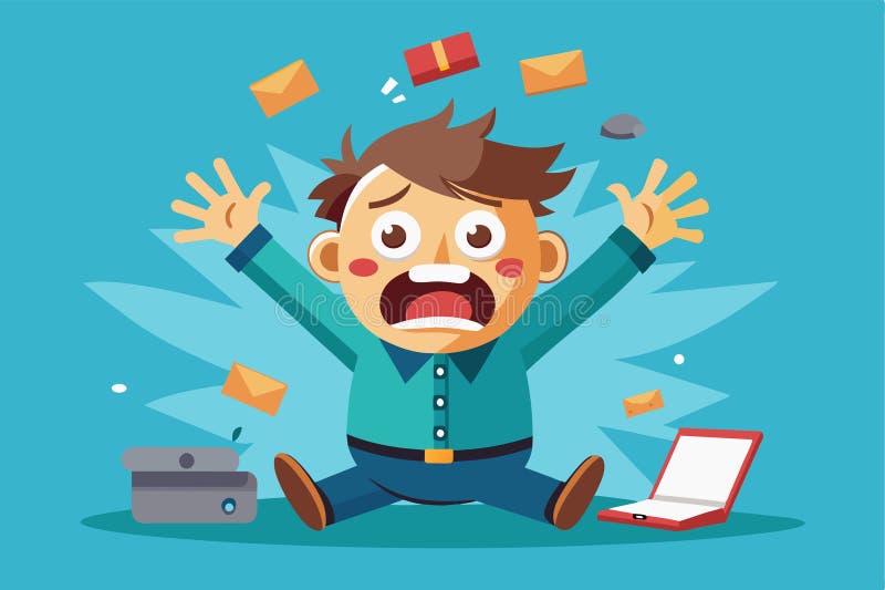 A Cartoon Character Expresses Frustration while Being Overwhelmed by ...