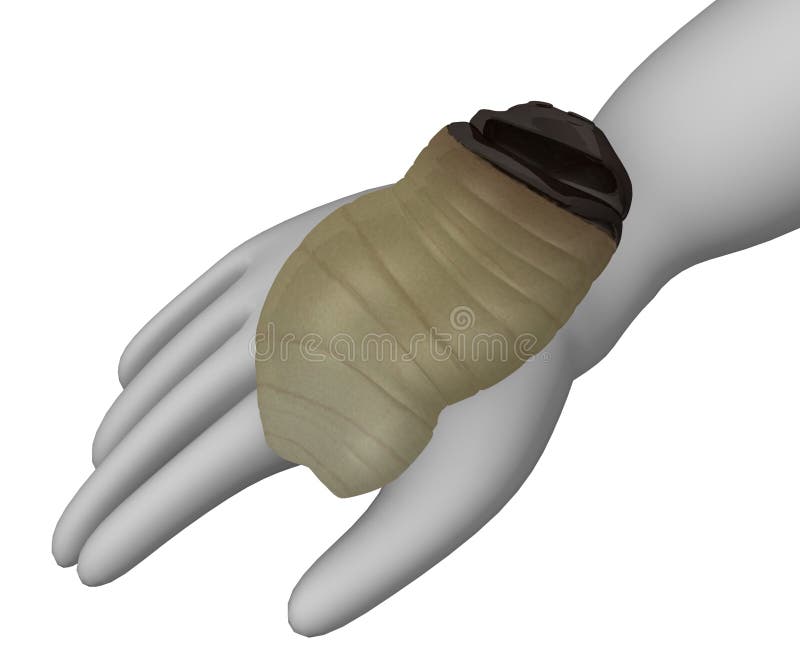 Cartoon Character with Fat Worm on Hand Stock Illustration ...