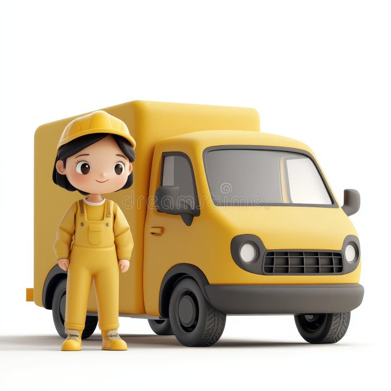 Cartoon Character of a Female Logistics Delivery Service Worker. this ...