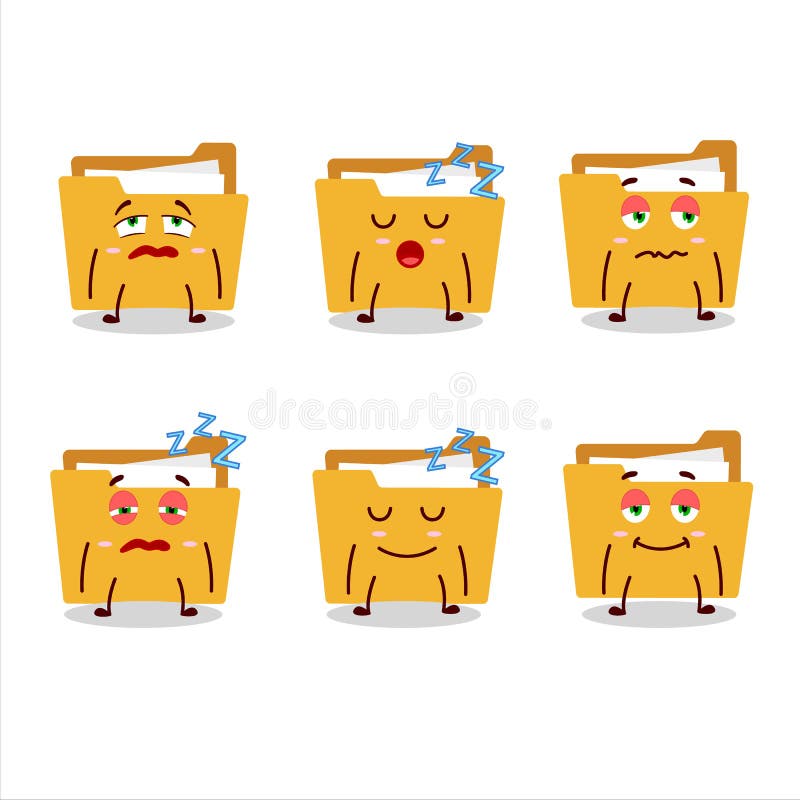Cartoon Character of File Folder a with Sleepy Expression Stock Vector ...