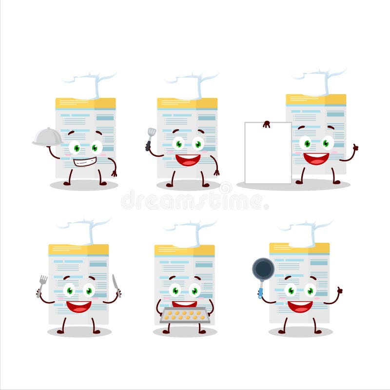Cartoon Character of Filling Form with Various Chef Emoticons Stock ...
