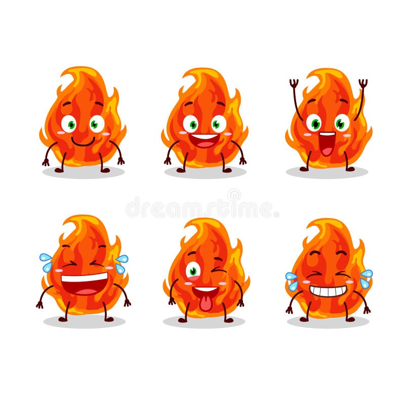 Cartoon Character of Fire with Smile Expression Stock Vector ...