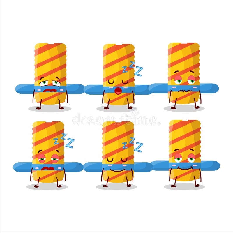 Cartoon Character of Firework Spinner with Sleepy Expression Stock ...