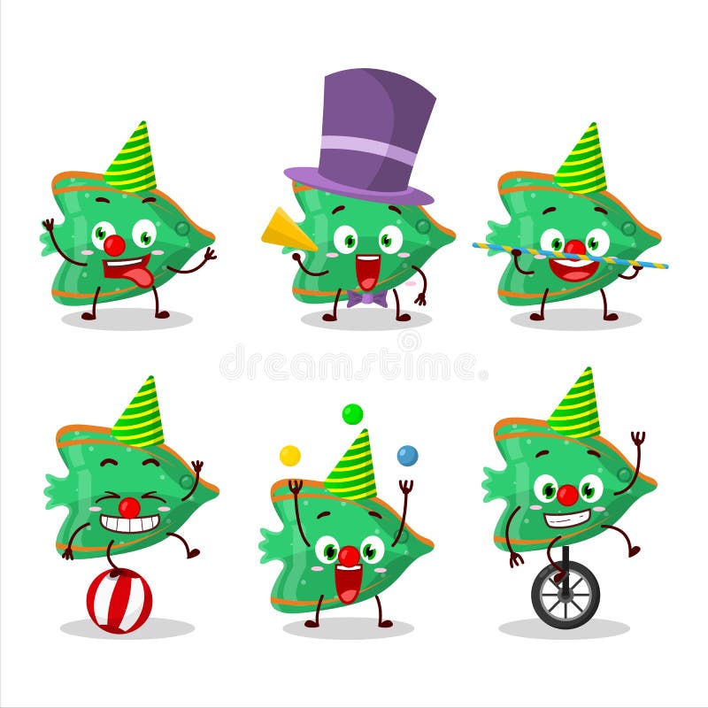 Cartoon Character of Fish Green Gummy Candy with Various Circus Shows ...