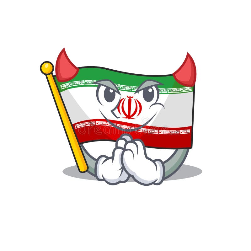 Cartoon Character of Flag Iran on a Devil Gesture Design Stock Vector ...