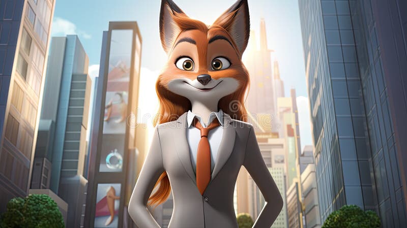 A Cartoon Character of a Fox Stock Illustration - Illustration of ...