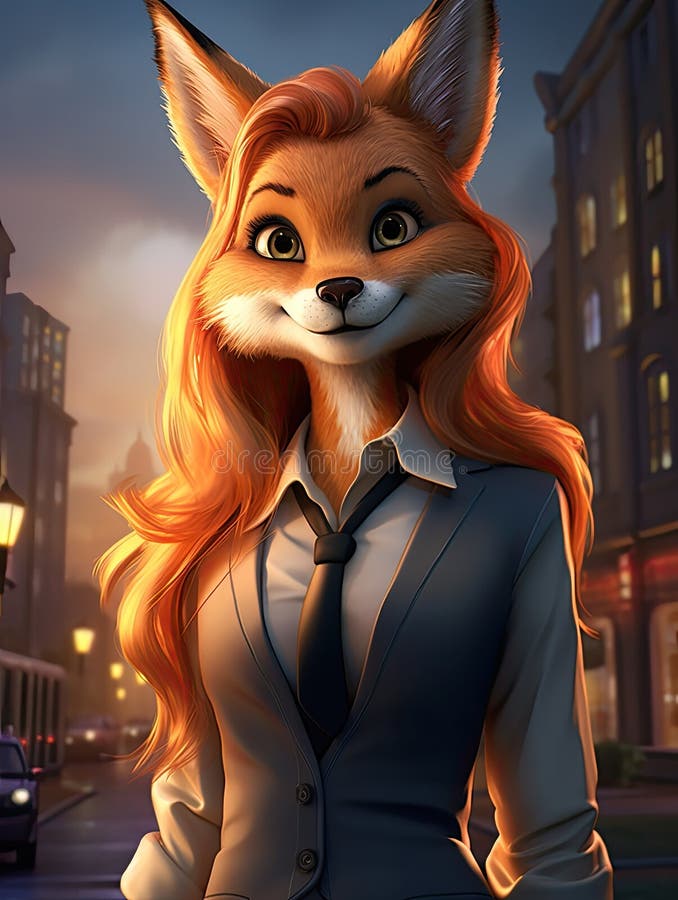 A Cartoon Character of a Fox Stock Illustration - Illustration of ...