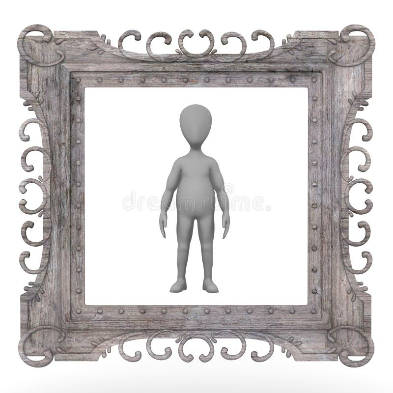 Cartoon character in frame stock illustration. Illustration of ...