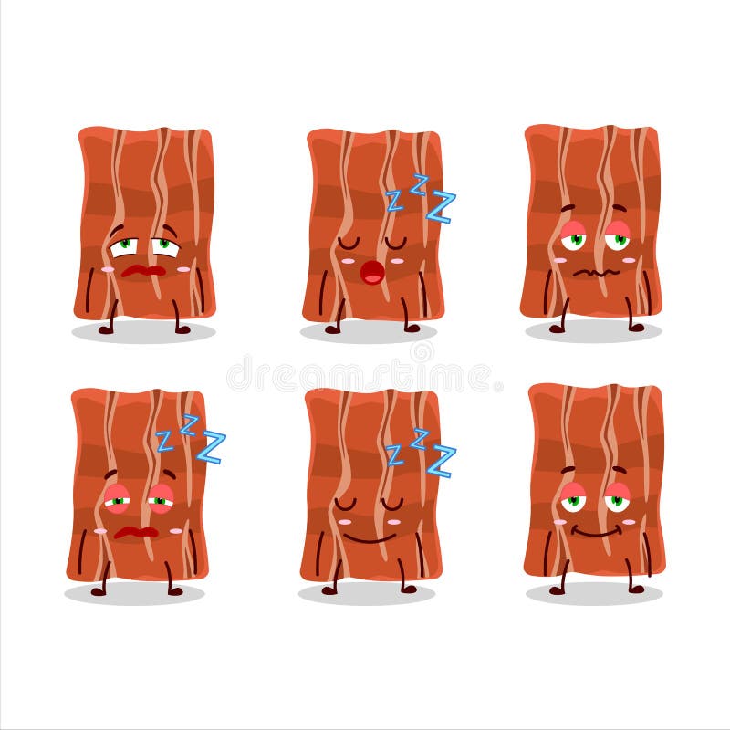 Fried Bacon Cartoon Character with Sad Expression Stock Vector ...