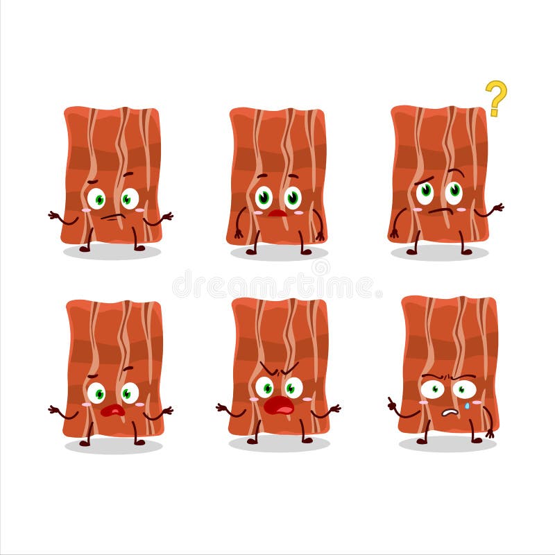 Cartoon Character of Fried Bacon with What Expression Stock Vector ...