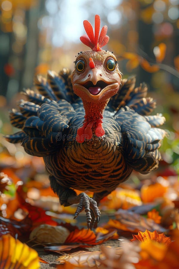 A Cartoon Character of a Funny Chicken. 3d Illustration Stock ...