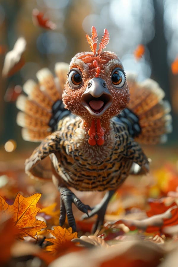 A Cartoon Character of a Funny Chicken. 3d Illustration Stock ...